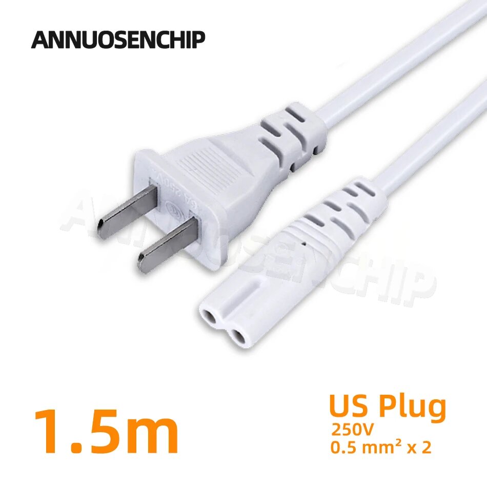 Кабель питания IEC C7 1 м US C7 White 1.5M