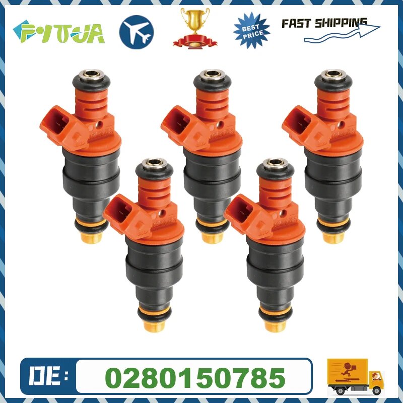 5шт Топливная форсунка 0280150785 Высокая производительность для Volvo 850 2,3 л 2,4 л I5 с турбонаддувом 94-97 новый 0 280 15