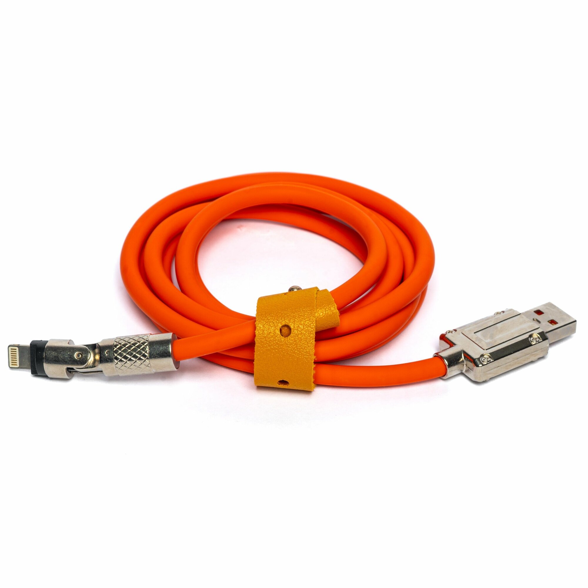 Кабель зарядный Vivacat с USB на Lightning, вращающийся на 540, для передачи данных, быстрая зарядка, 1.5 метра, оранжевый
