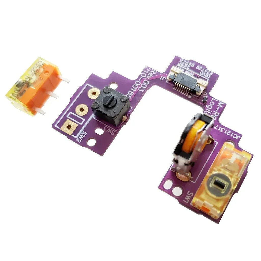 Плата кнопок печатной платы с возможностью горячей замены для беспроводной мыши Logitech G Pro, бесплатная сварка материнской платы с кодировщиком золотого мыши