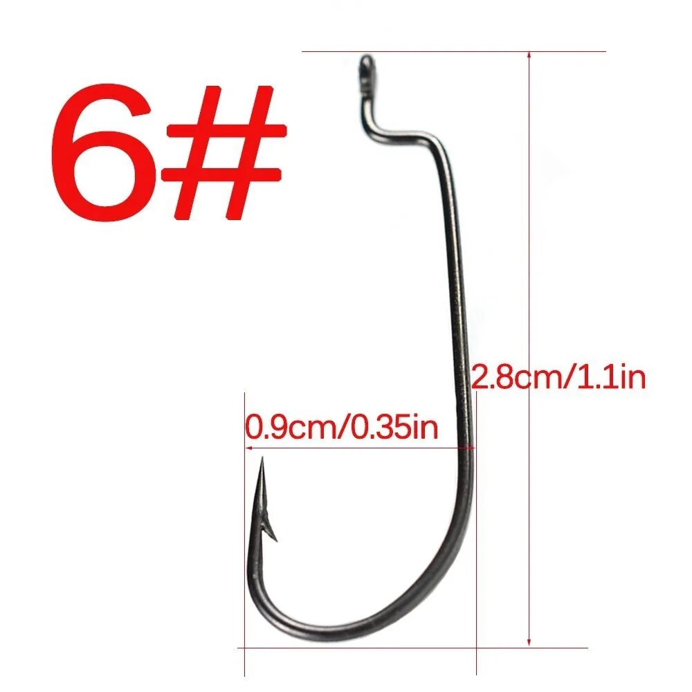 50 шт. узкий крючок из высокоуглеродистой стали 1 #2 #4 #6 #8 #1/0 #2/0 #3/0 #4/0 #5/0 # приманка джиг снаряжение рыболовное Мягкая приманка крючок под червя