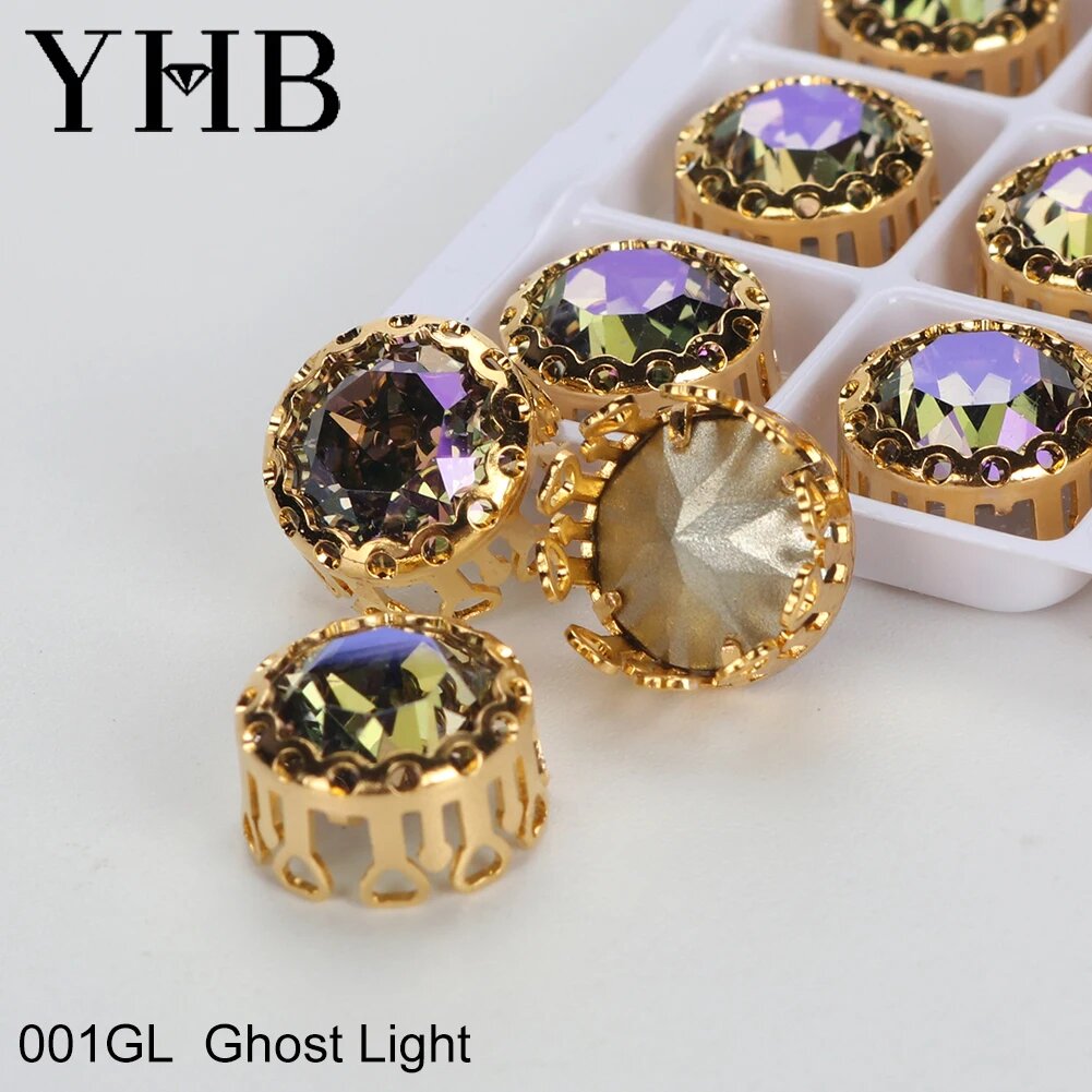 Стразы YHB стеклянные кристаллы AB лунный свет 24Pcs 8MM, 001GL Ghost Light