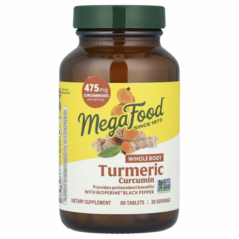 MegaFood, куркумин из куркумы, 60 таблеток