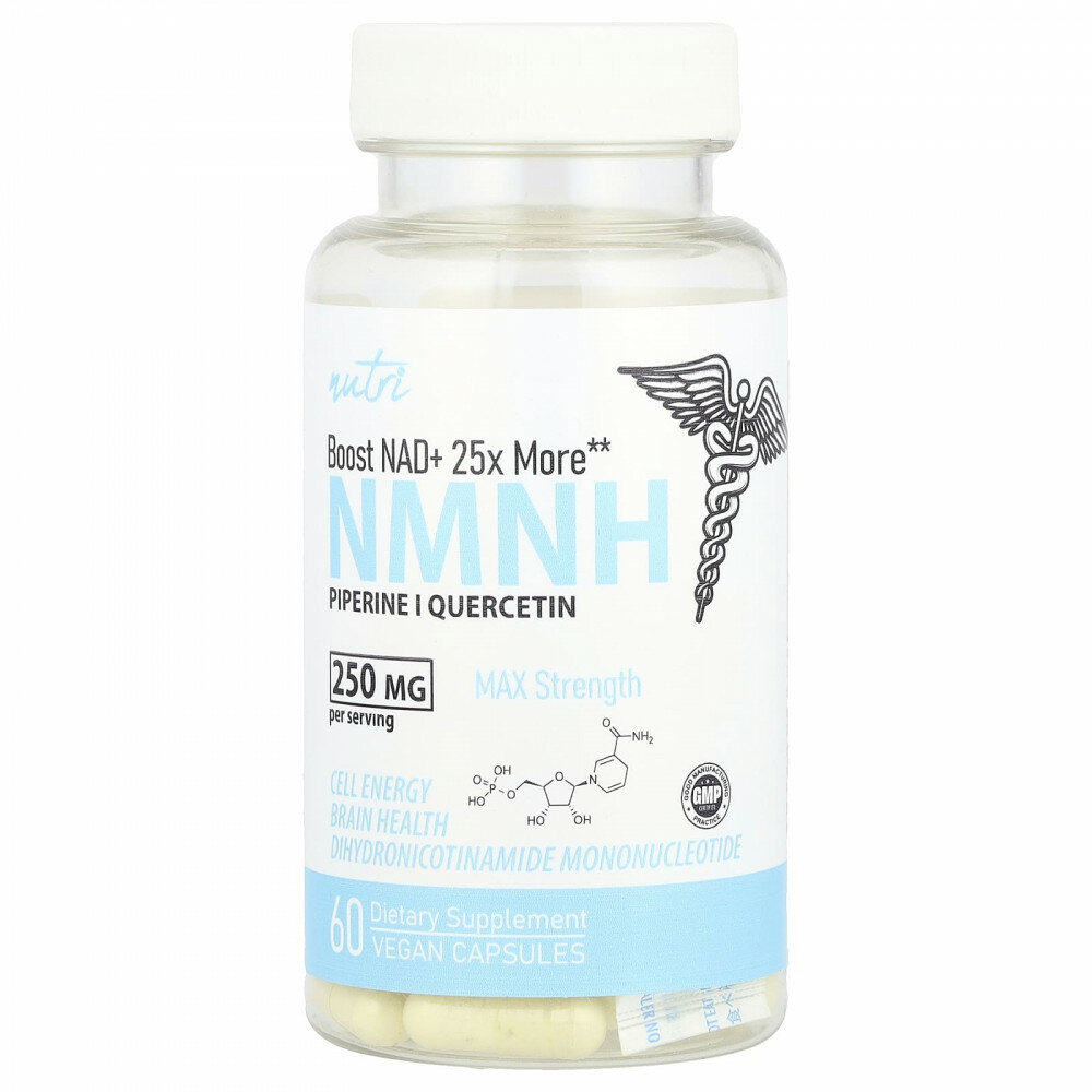 Nutri, NMNH, максимальная сила действия, 60 веганских капсул
