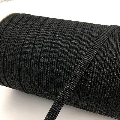 Эластичная лента 6 мм, 5 ярдов, спандекс Черный, gillter black