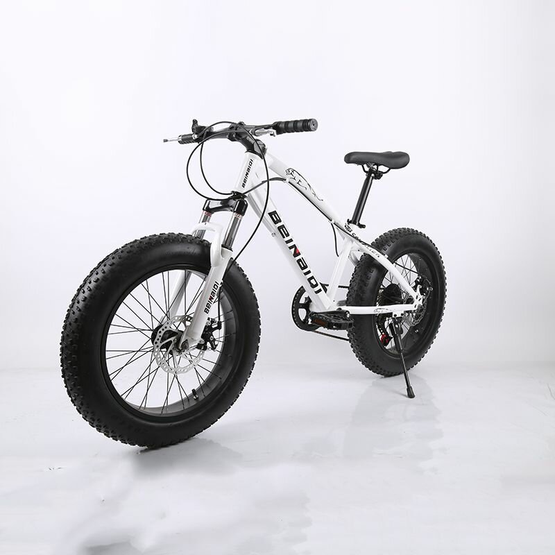 Горный велосипед APJB, 20 дюймов, белый, 4.0, толстые шины, 7 скоростей