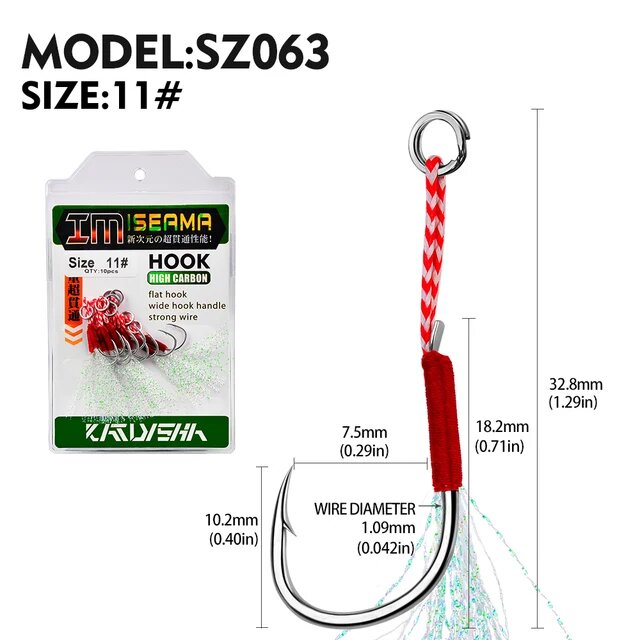 PRO BEROS Ассист крючки для нахлыста 11#-20#, 10 шт size11-Silver