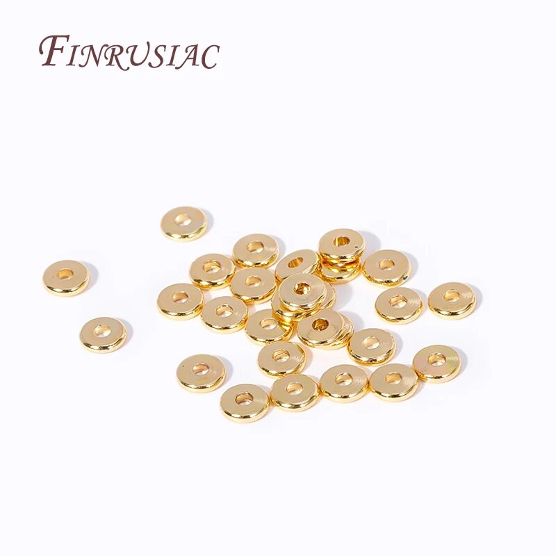 Разделители для бусин FINRUSIAC золотые 3-6 мм 50 шт 4MM-50Pcs, 18K Real Gold Plated