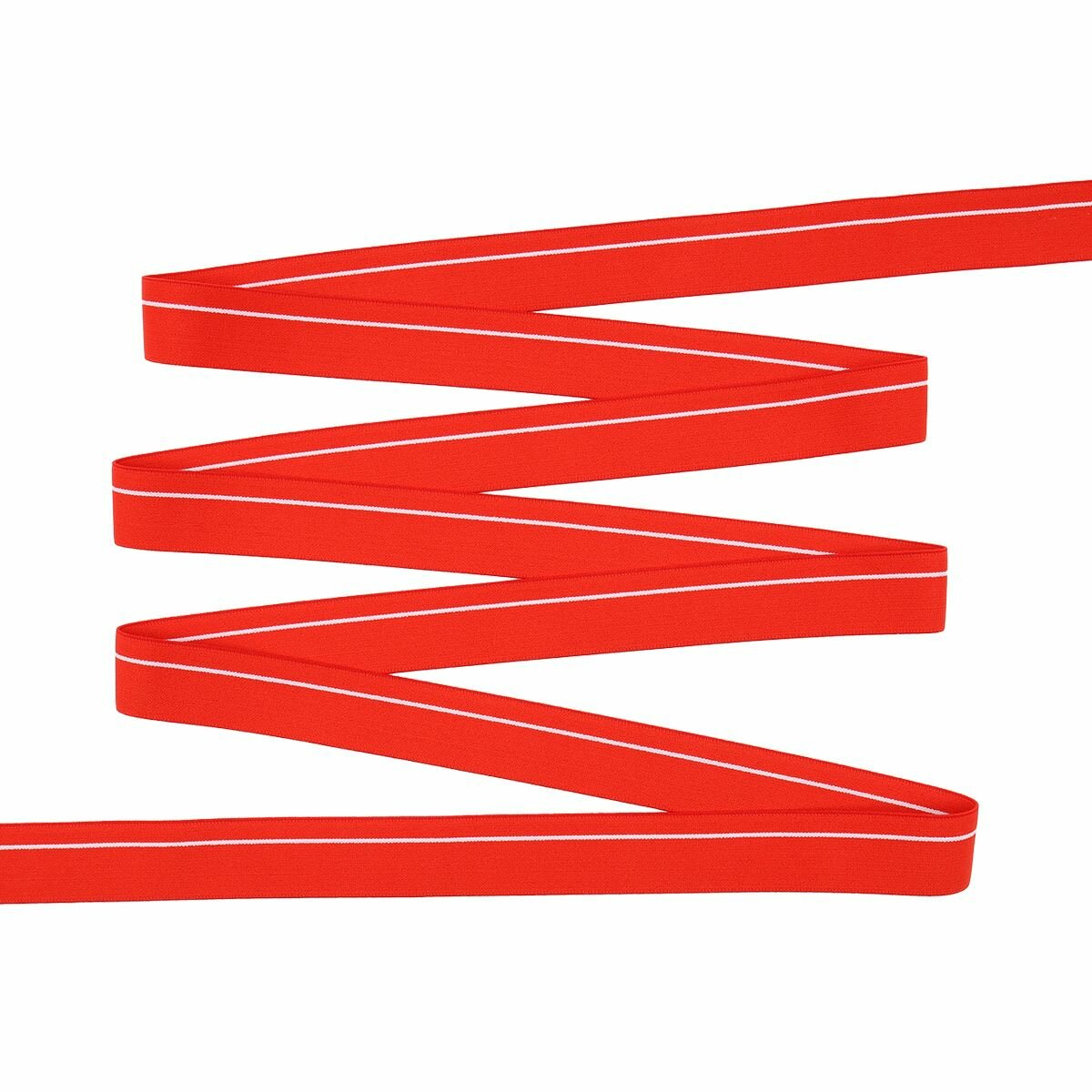 Резинка мягкая тканая 21 г/м, эластичность 150% (д/пошива мужских трусов-боксеров) 30 мм*25 м (красный/белая полоса)