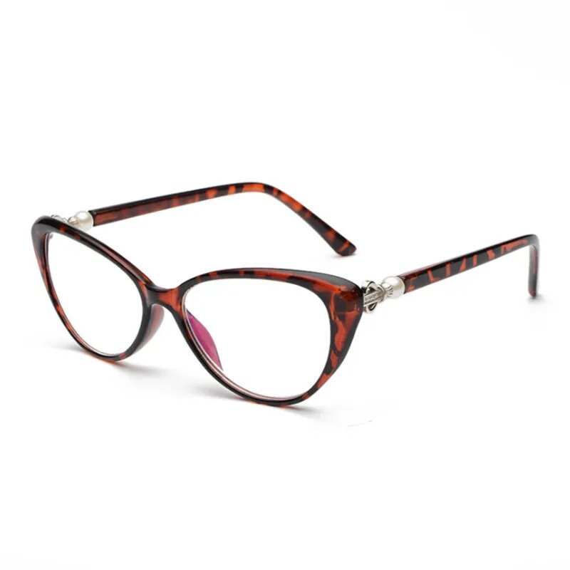 Женские очки "кошачий глаз" Kaleidoscope Glasses Leopard, +100, Коричневый