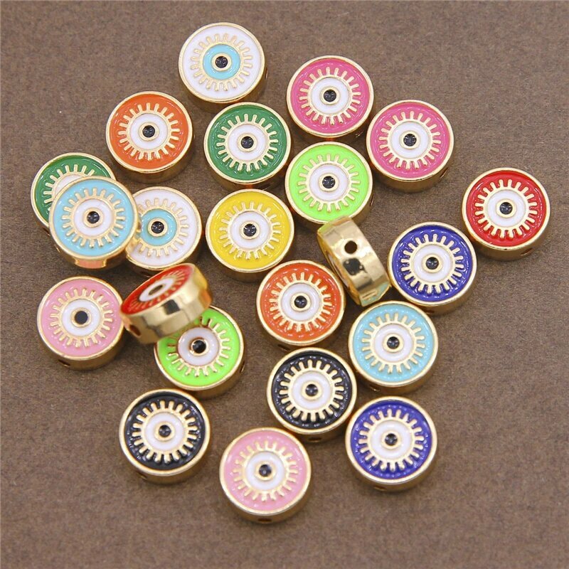 Бусины "Глаз Фатимы" металлические, 10 шт, цвет: 10pcs double sided 2