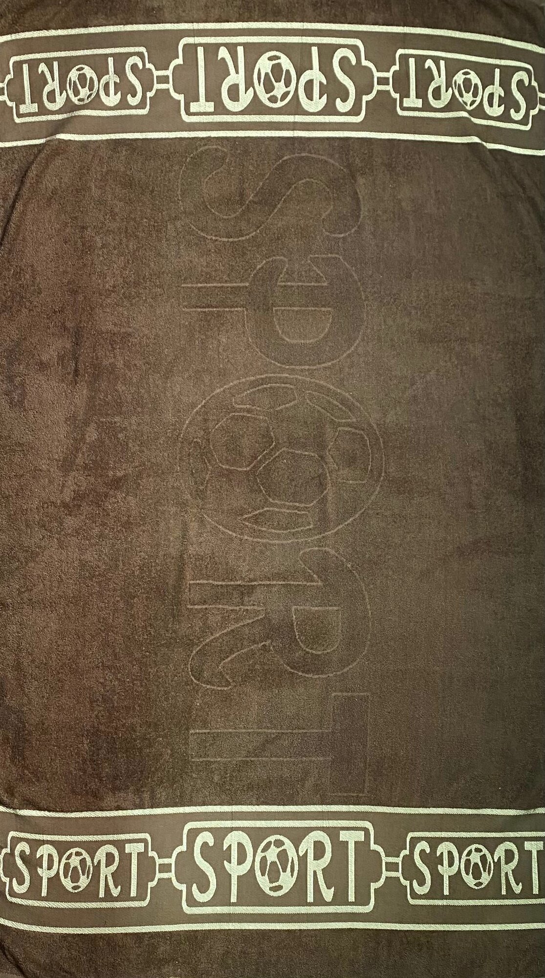 Полотенце махровое большое банное, для ванны, для сауны, для бассейна, для спорта в подарок Мужчине, спортсмену Коричневое 92 х 160 см SPORT