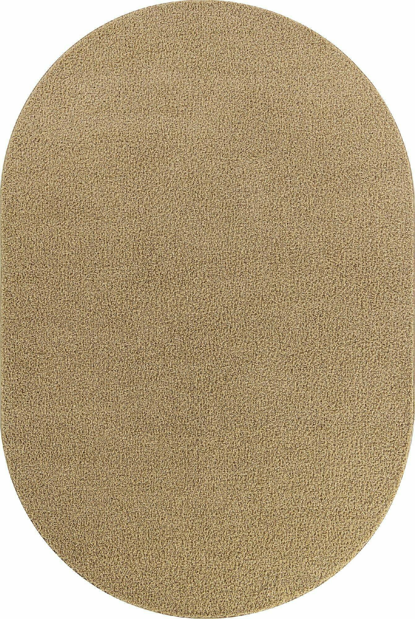 Ковер Овальный 150х300 см бежевый однотонный ворс 18 мм шегги 338434 KoverVDom