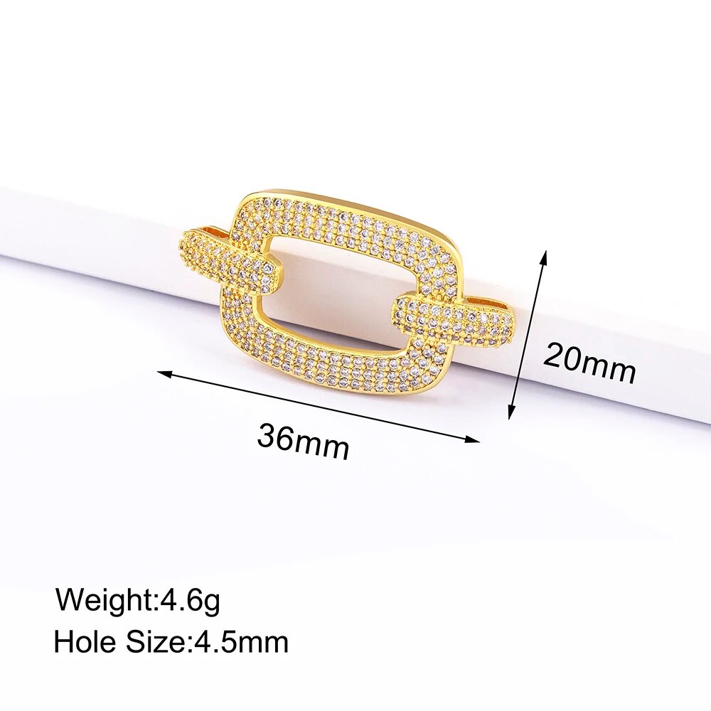 Медный циркон круглый соединитель для браслета 2