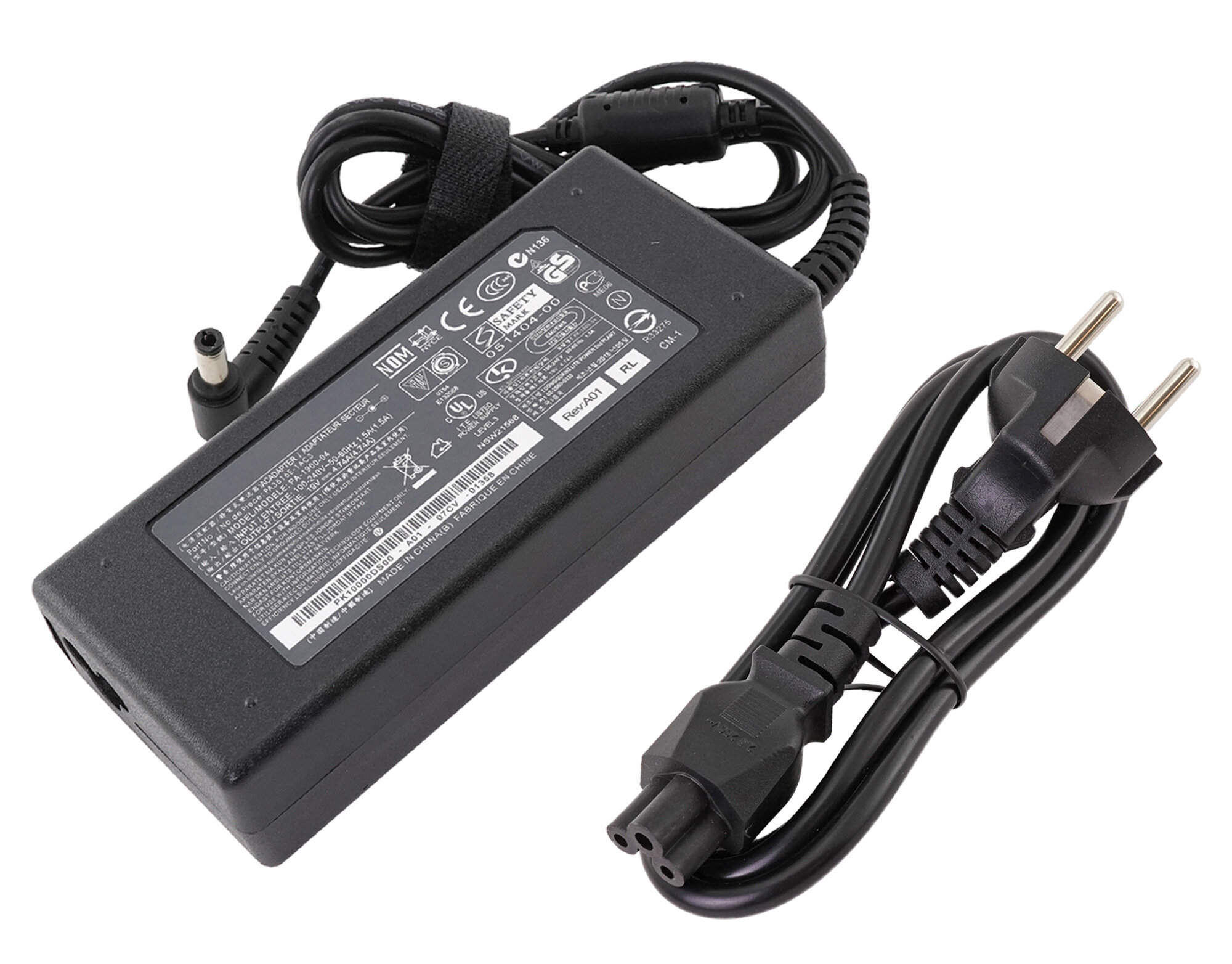 Блок питания для Toshiba Satellite A100, A105, A200, A205, Portege Series. 19V 4.74А (5.5x2.5 mm) 90W PN: PA-1750-01, PA3432U-1ACA