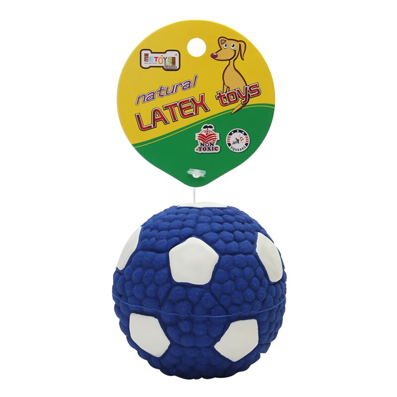 EETOYS Small Latex Soccer Ball Dog Toy, Fun Squeaky Teeth Cleaning Ball, Interactive Companion Pet Supplies