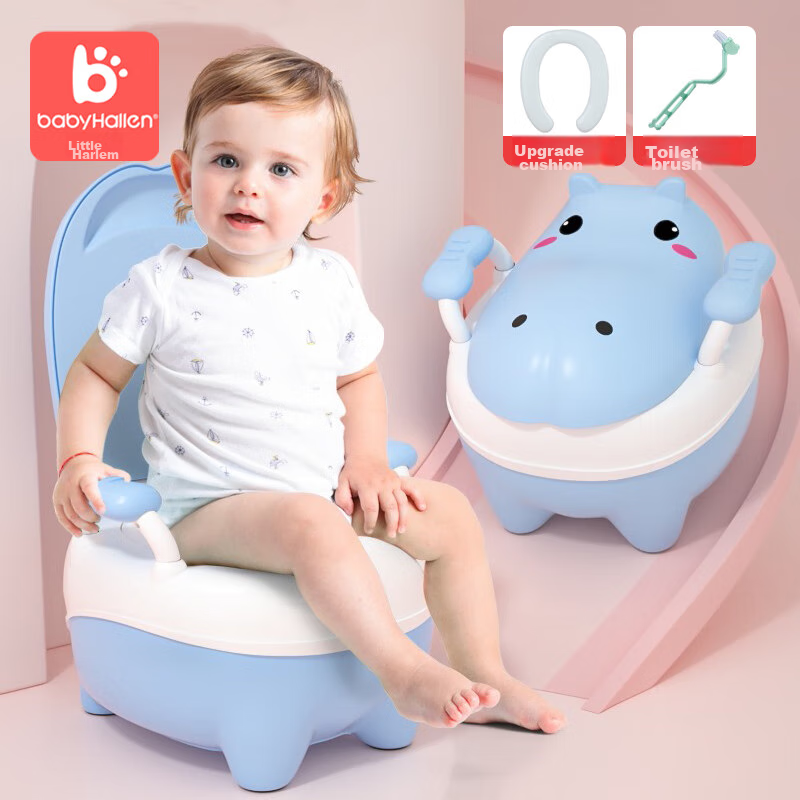 Xiao Haoren Children's Toilet Seat Baby Potty Soft Cushion Padded Toilet Cover Sky Blue 0-6 Years Old