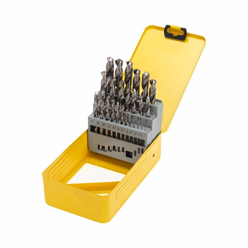 Набор сверл по металлу и дереву, стали и пластика 1-13мм (через 0,5мм), HSS, металлический кейс, для станка и шуруповерта, дрели и перфоратора