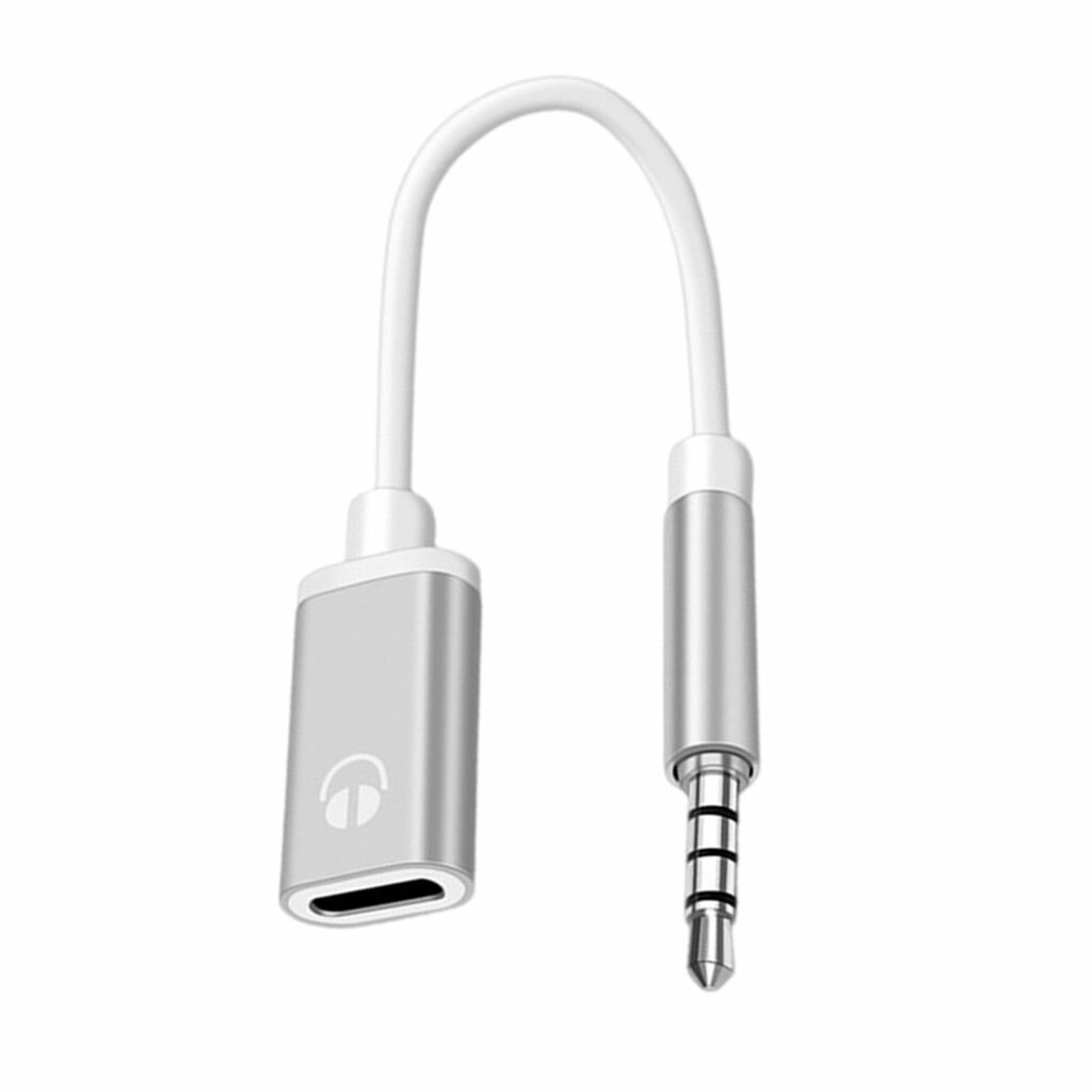 Кабель для передачи данных, Переходник Type-C на 3.5mm цифровой аудиопровод - серебристый, 1 шт