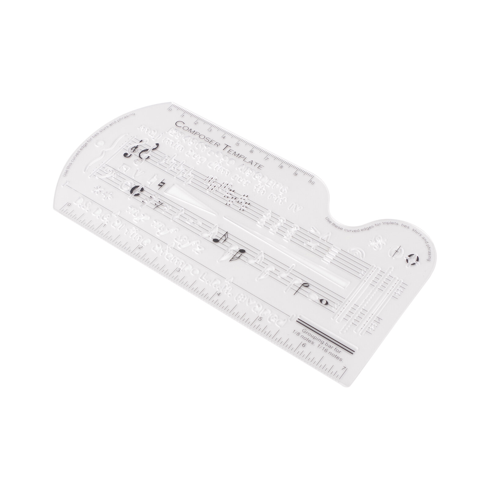 Шаблон для нот композитора, линейка с двойной шкалой, прозрачная, полипропиленовая, с кривой и музыкальными символами для оформления рукописей и нот