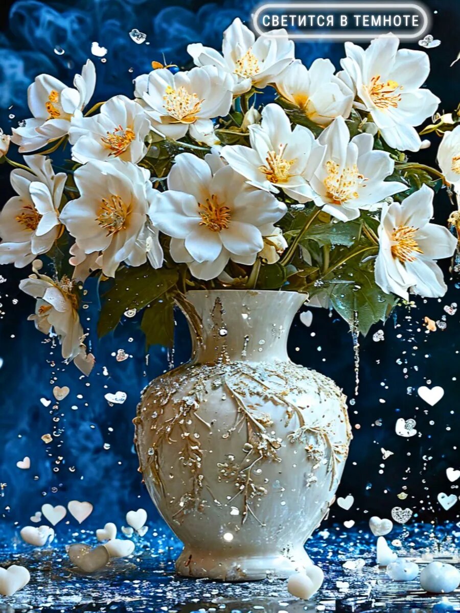 Картина из алмазной мозаики на подрамнике Круглые бриллианты 40х50см "маленькая девочка и собака"