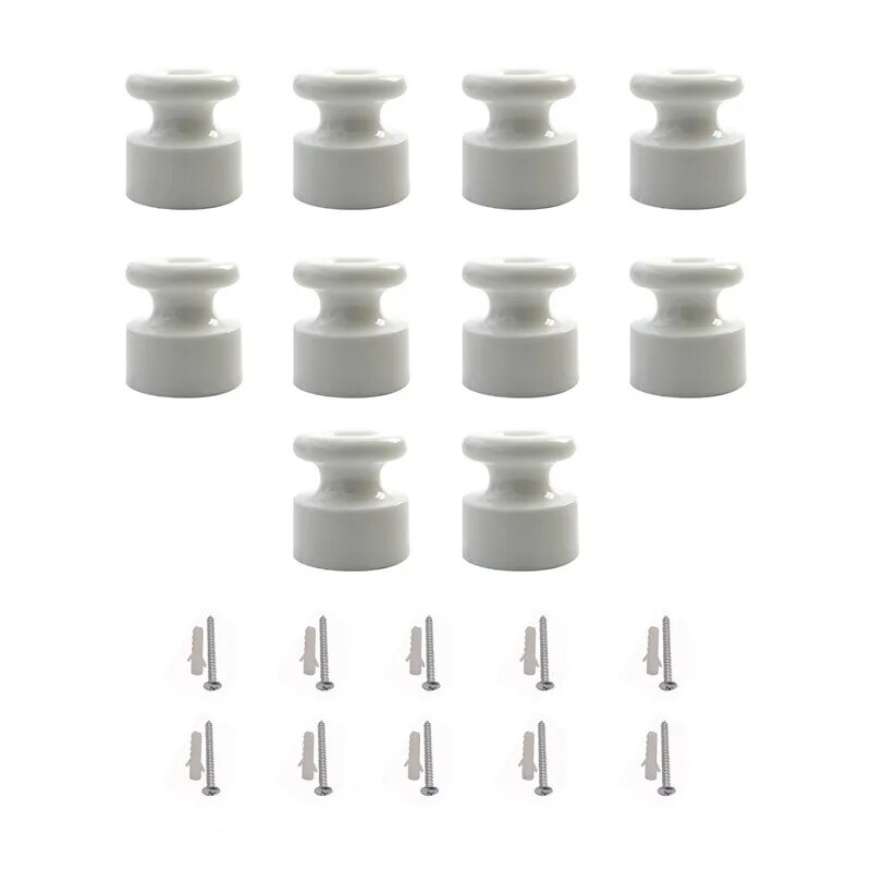 Керамические изоляторы для проводки 10 шт. Белый, White
