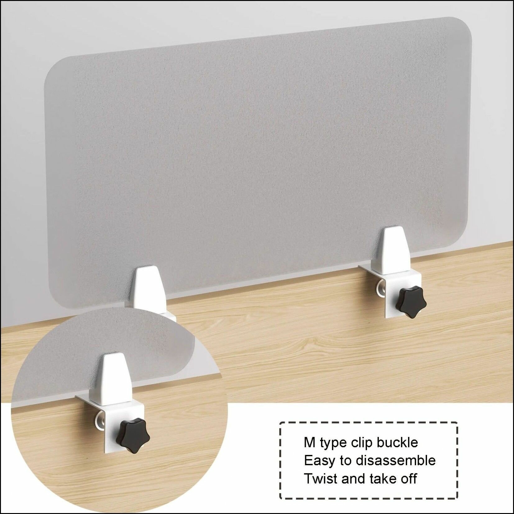 Защитный экран для офиса Перегородка стола60х30 см, На шурупах