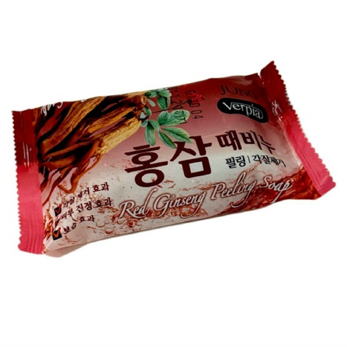 Verpia Твердое, туалетное мыло-пилинг с экстрактом женьшеня (150гр) Red Ginseng Peeling Soap