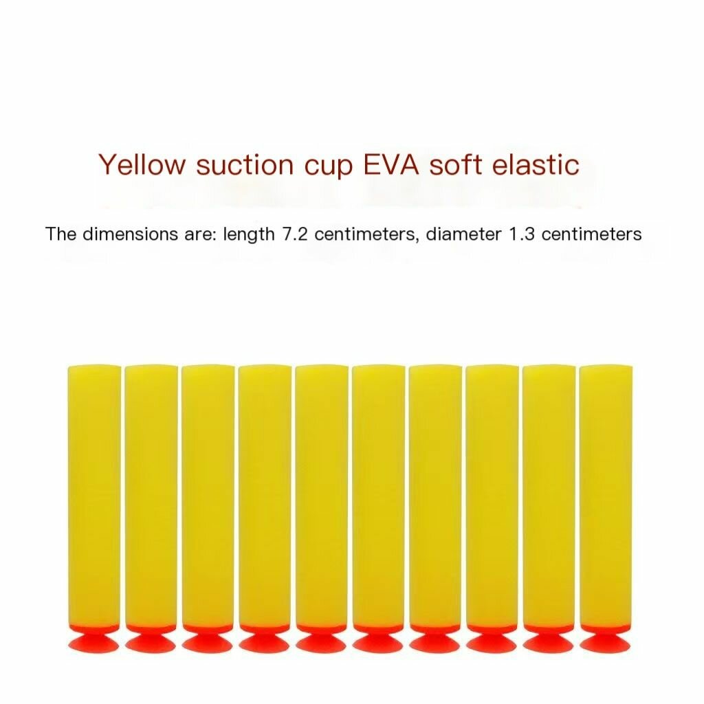 Пуля длиной 7,2 см и присоска, липучка 200шт. Стрела, губчатая мягкая пуля