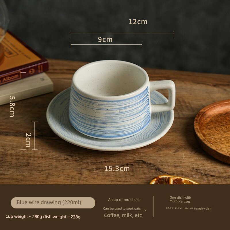 Элитный винтажный набор: чашка и блюдце для кофе, креативная керамическая чашка для латте-арта в деревенском стиле,