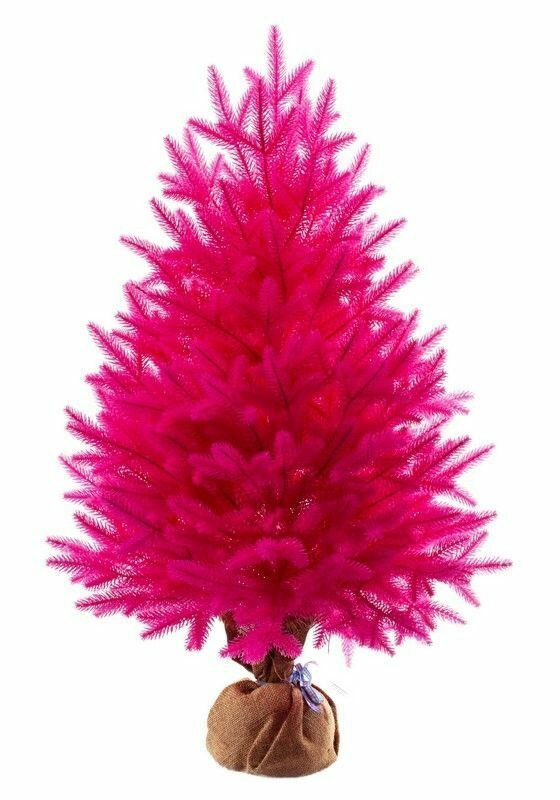 Настольная розовая елка в мешочке Сапфир 80 см, литая 100%, царь елка СФ/РЗ-80