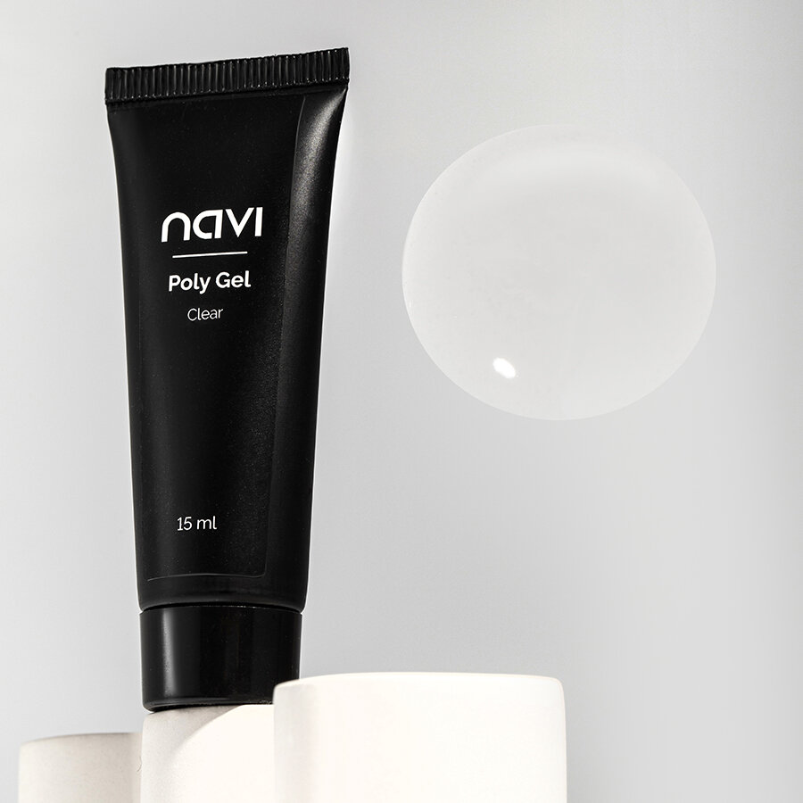 NAVI, Полигель для наращивания и моделирования ногтей Clear, 15 мл