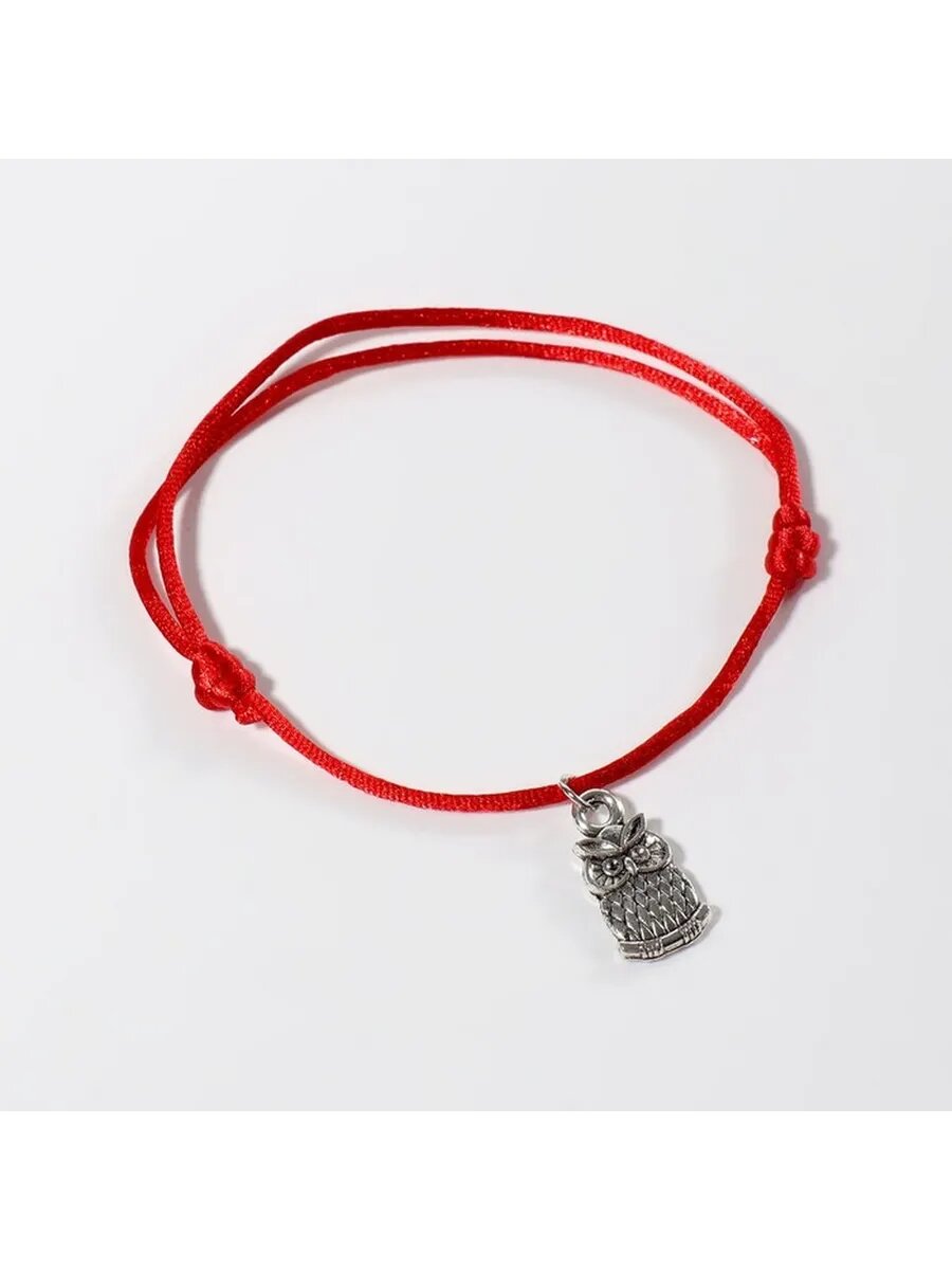 Защитный браслет с совой и красной нитью