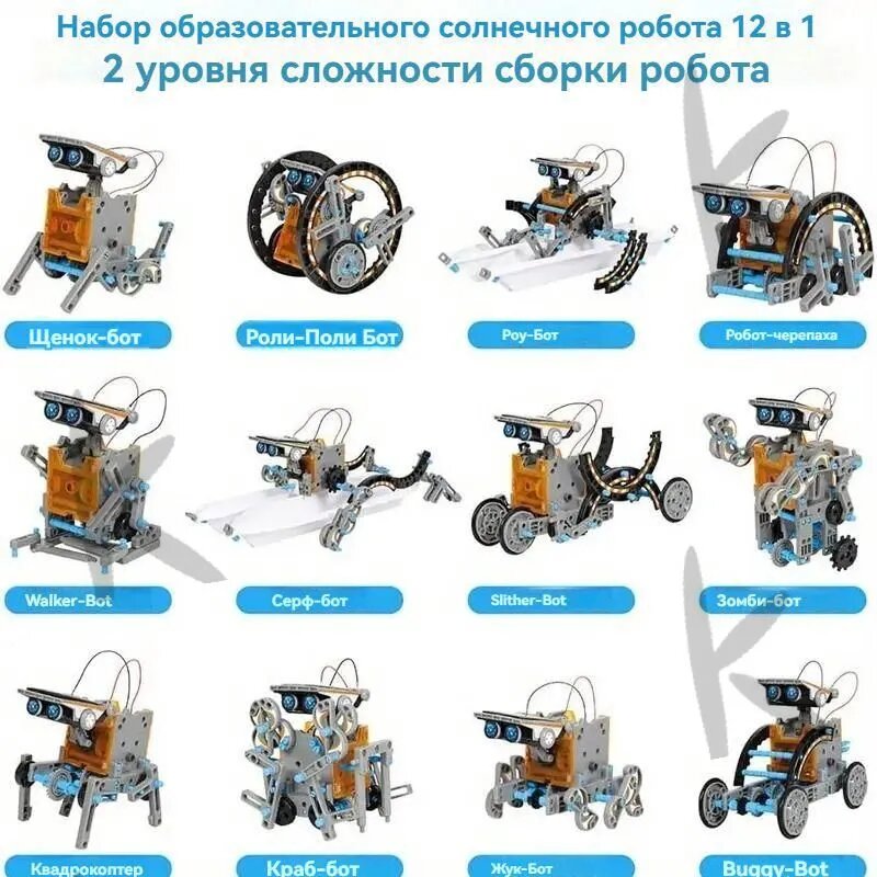 Сборная модель робота на солнечной батарее для мальчиков 9-14 лет, развивающая игрушка — фото 1