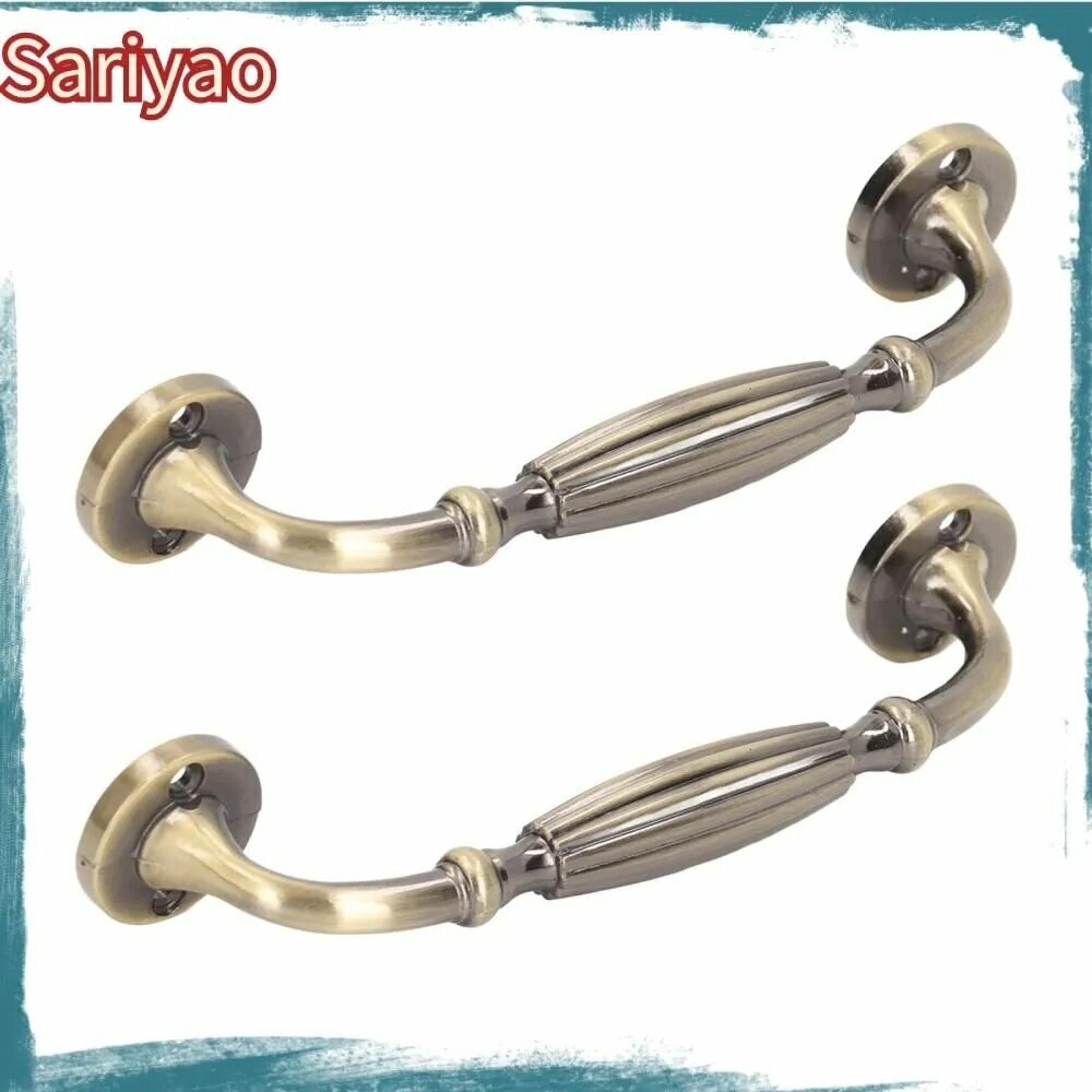 Бронзовые дверные ручки, винтажный дизайн, для входной двери и мебели