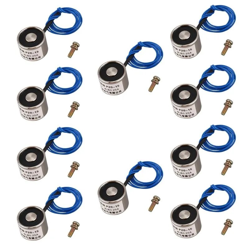 10X Всасываемый электрический подъемный магнит Электромагнит 12 В постоянного тока 2,5 кг 5,5 фунтов 20x15 мм