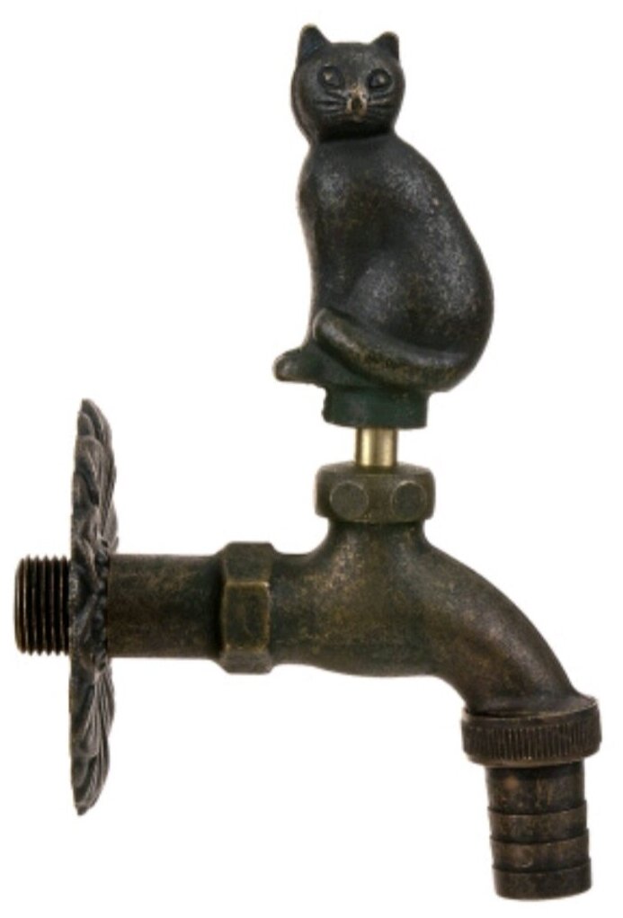 Кран садовый декоративный "Кот"бронза)1/2/Кран уличный/фирма GrandLuxeGarant