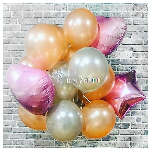 Букет из шаров "Нежность" с шарами металлик