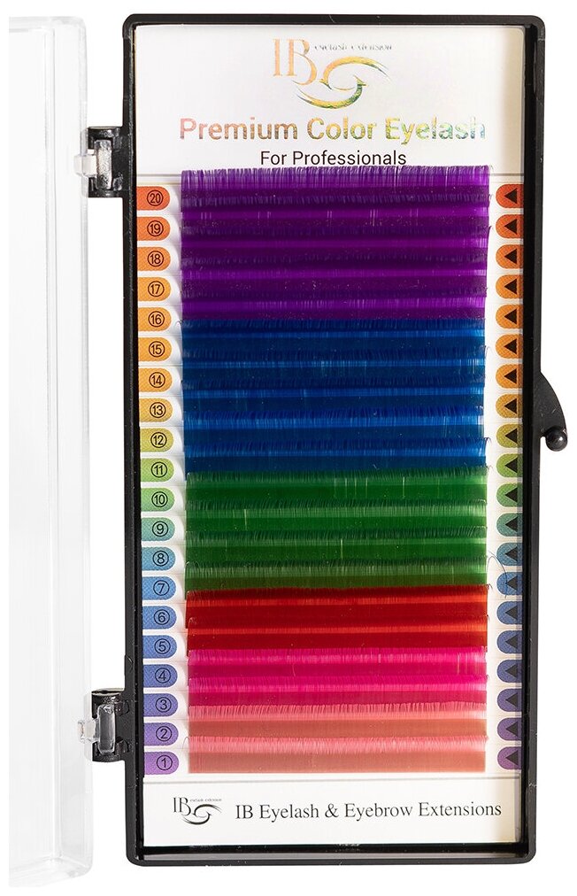 Ресницы цветные I beauty, D, 0.10, 11 mm, 20 линий