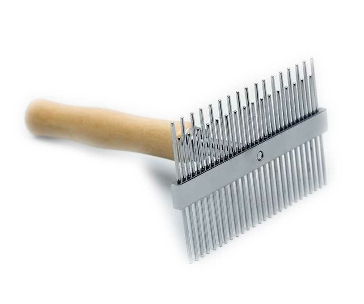 Расческа brava wood 2-сторонняя перпендикулярная деревянная ручка 9429391