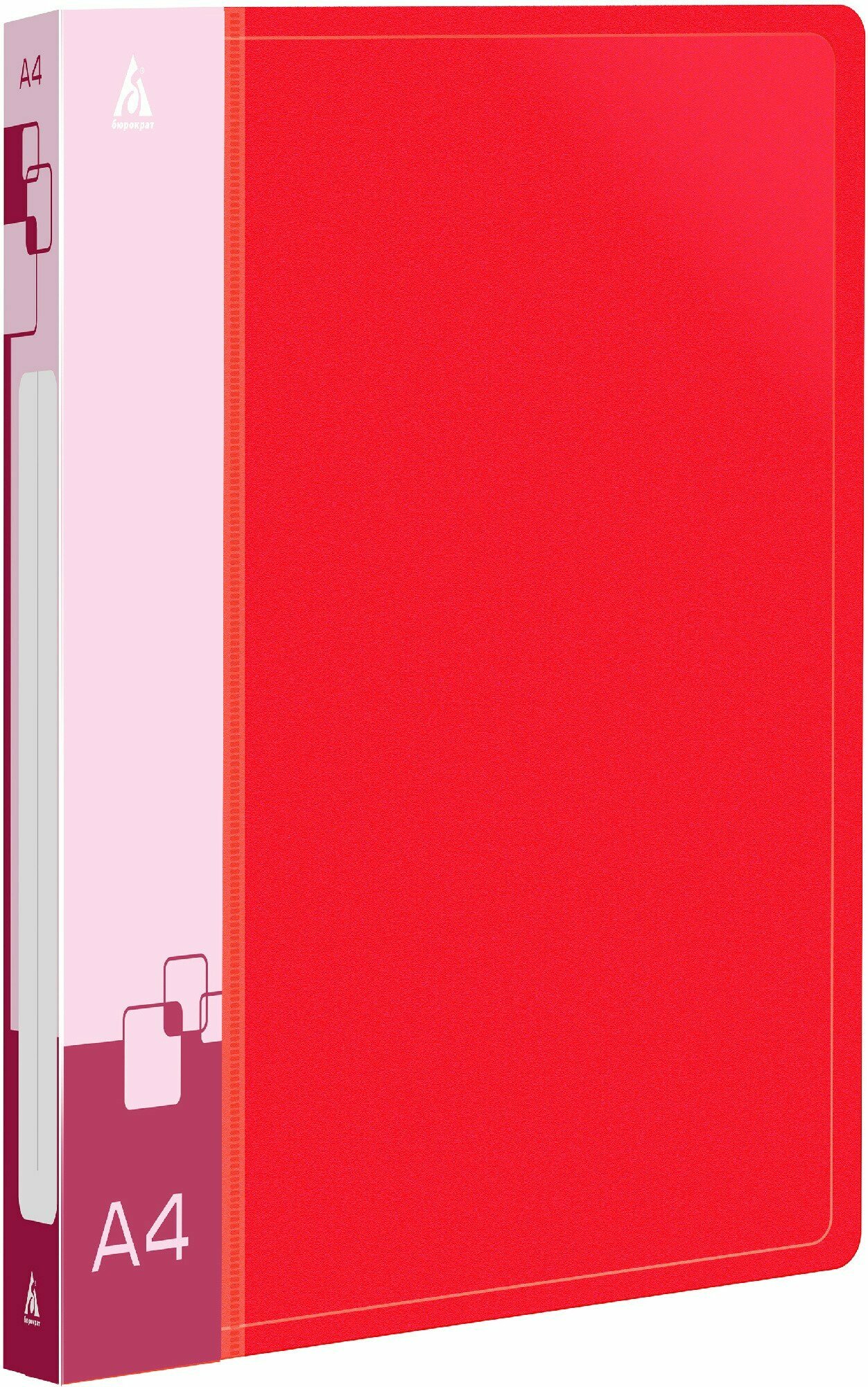 Папка с металлическим зажимом, А4, красная