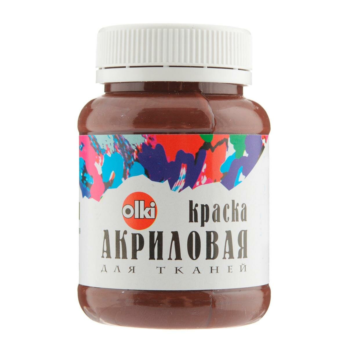 Акриловая краска Olki Для ткани, коричневая, 100 мл, 2186