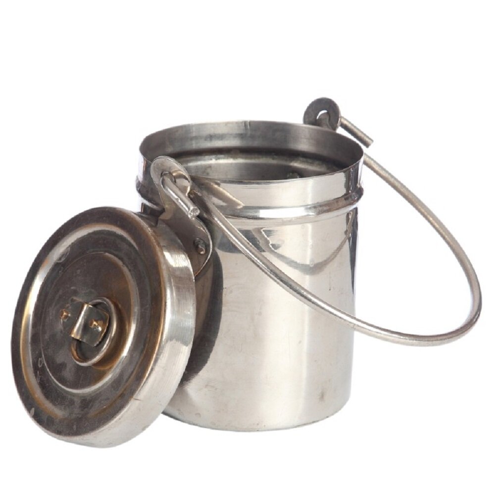 Медная ёмкость для сыпучих продуктов и жидкостей с плотной крышкой с никелевым покрытием (Oxan)