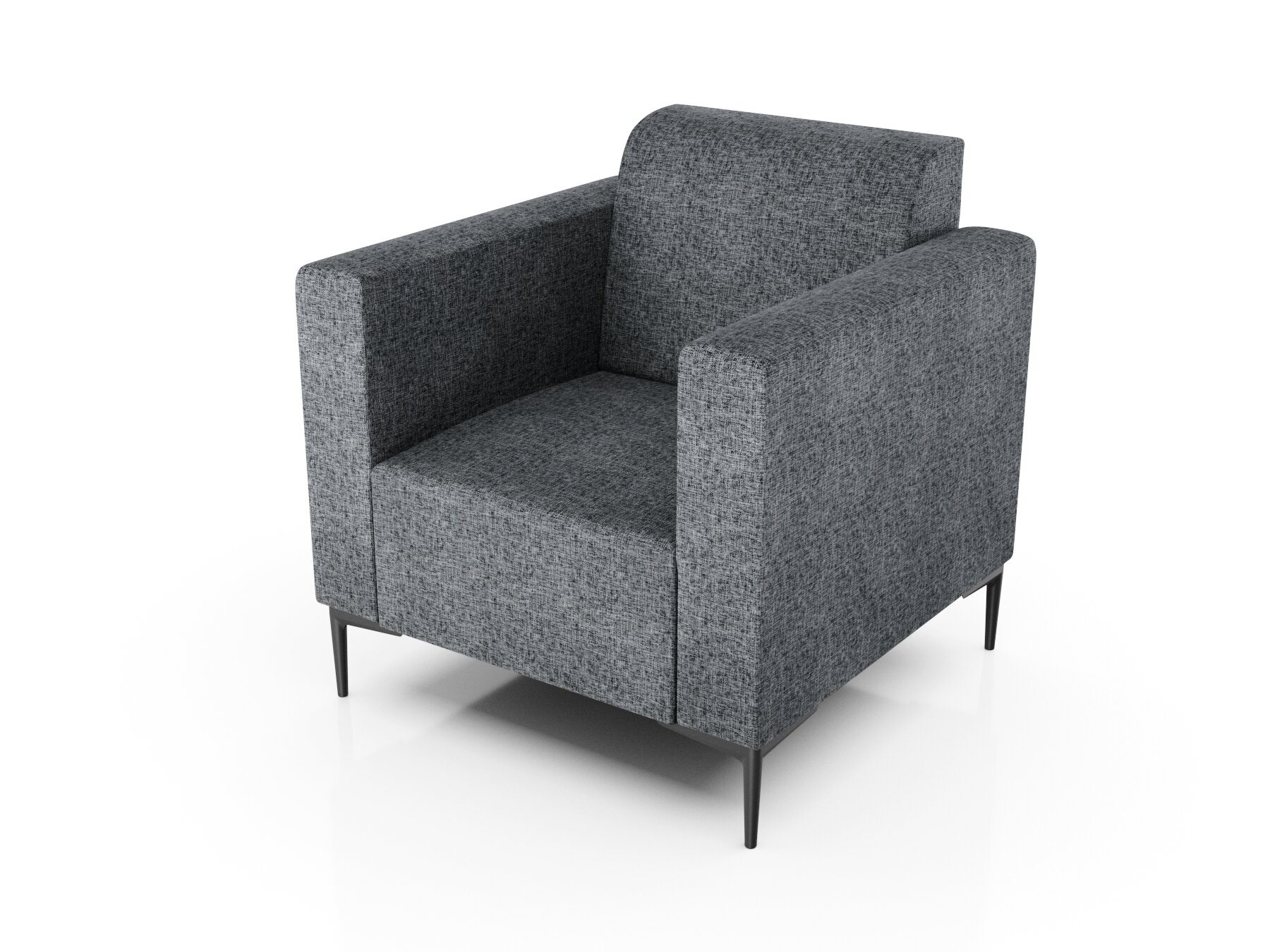 Кресло Arsko Ник Textile, серое, рогожка мягкое, для кафе и бара, в офис, для кухни, на ножках, скандинавский лофт