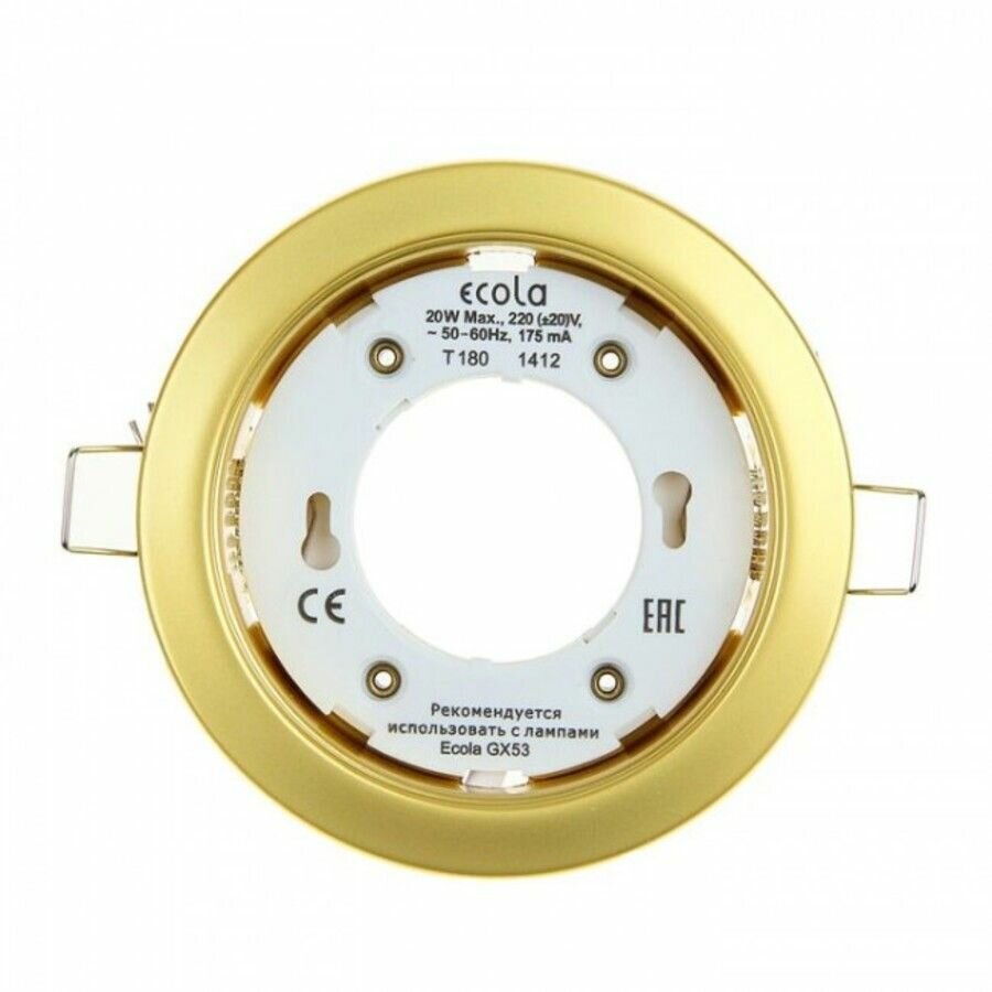 Светильник встраваемый Ecola GX53, Золото