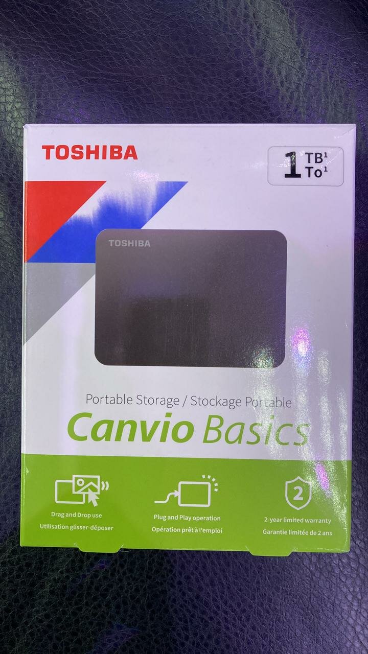 1 ТБ Внешний HDD Toshiba Canvio Basics New, USB 3.2 Gen 1, черный