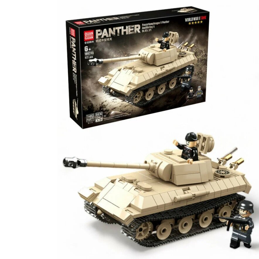 Конструктор немецкий средний Танк Пантера 472 детали
