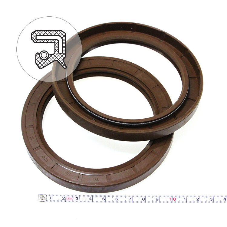 Манжета армированная (Сальник) 90х120х12 (тип 2 / TC) 75FKM (упаковка 2 шт.)