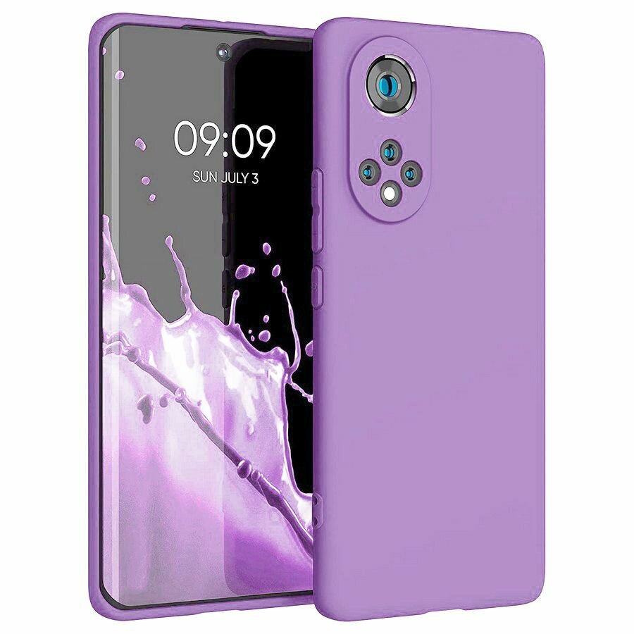 Силиконовая накладка Silky soft-touch для Huawei Honor 50 светло-сиренивый