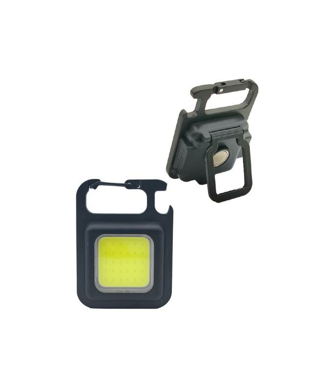 Фонарь-брелок аккумуляторный походный кемпинг 6Вт COB LED Li-po 502030 200мА. ч USB-шнур type C корпус ABS-пластик алюм. открывалка магнит на корпусе карабин регулируемая подставка космос KOC207Lit
